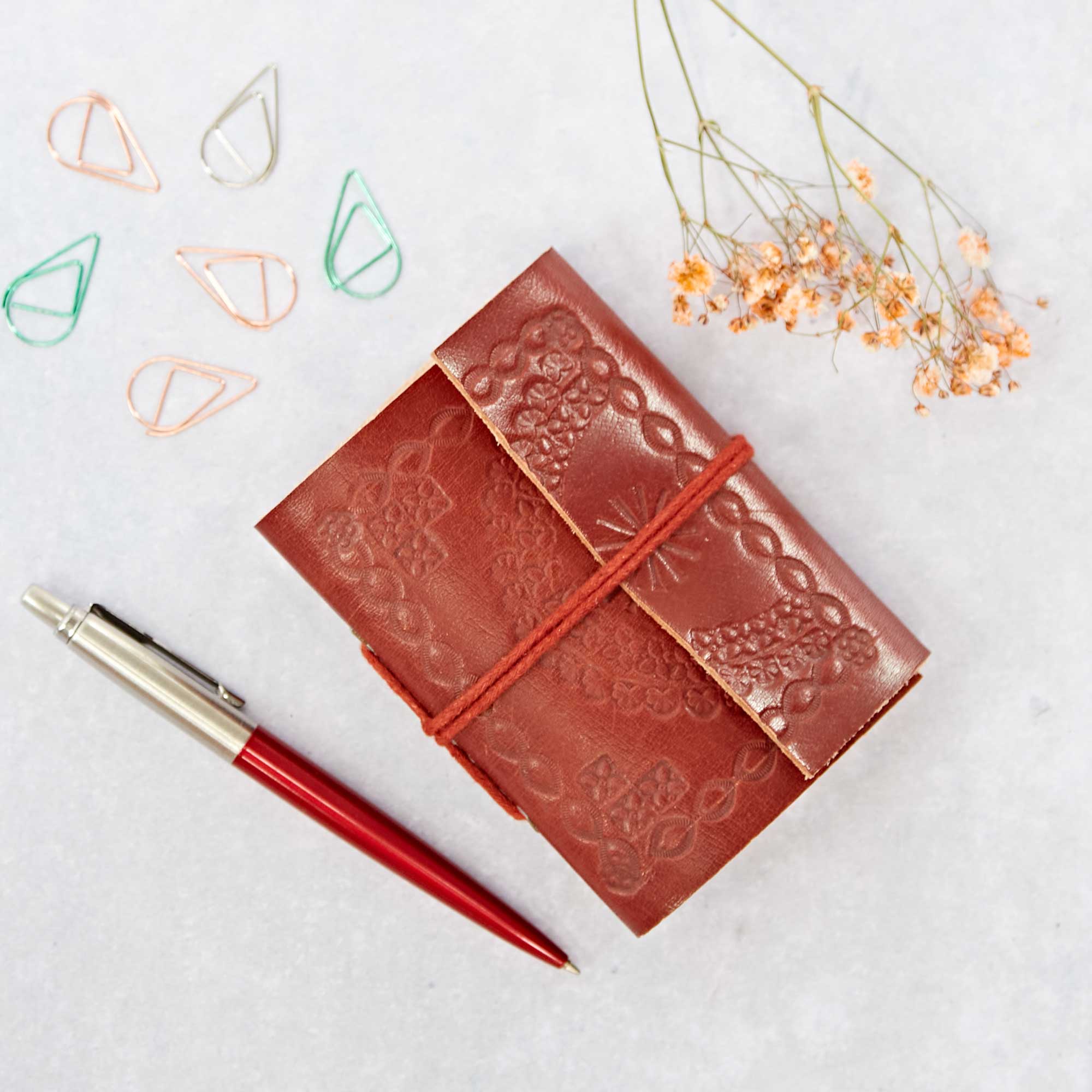 Mini Embossed Leather Notebook | CREOATE