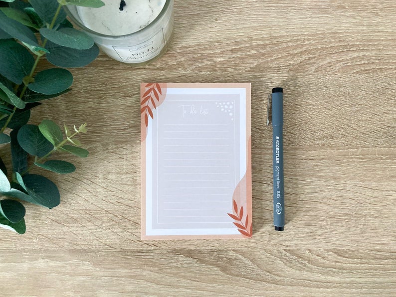 To-do list Notepad, bohemian abstract notepad, 50 tear off sheet ...