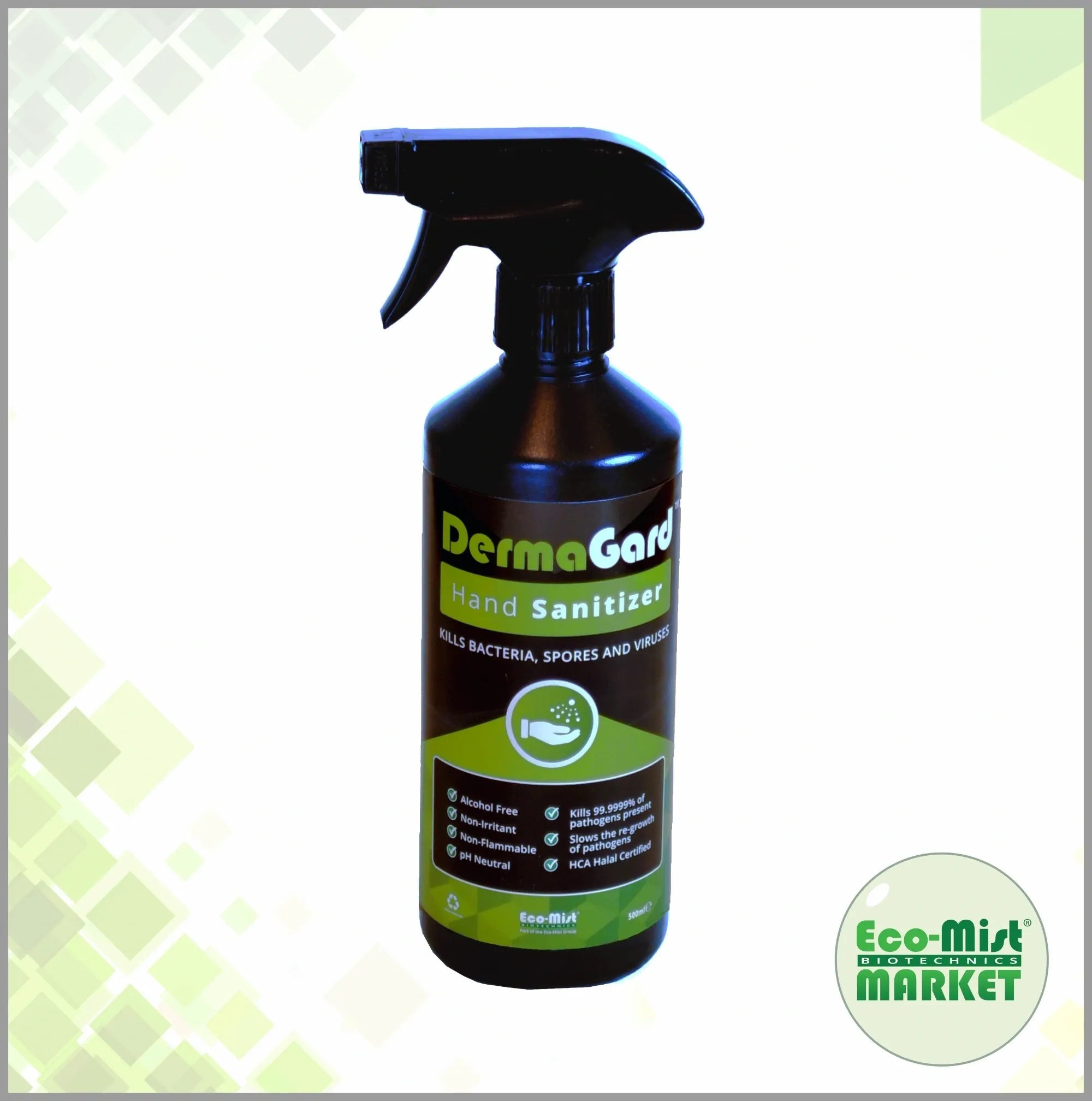 DermaGard™ 500 ml Bottle (Pack of 12) Trigger Spray Dispenser - Alcohol ...