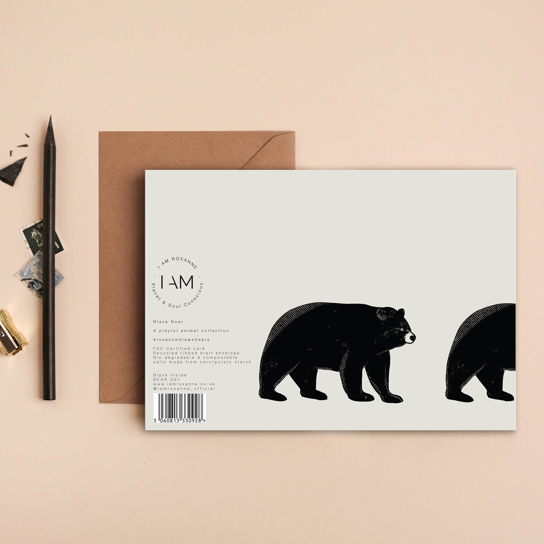 Black Bear Card | Character Card | Contemporary Card | Childrens Card ...