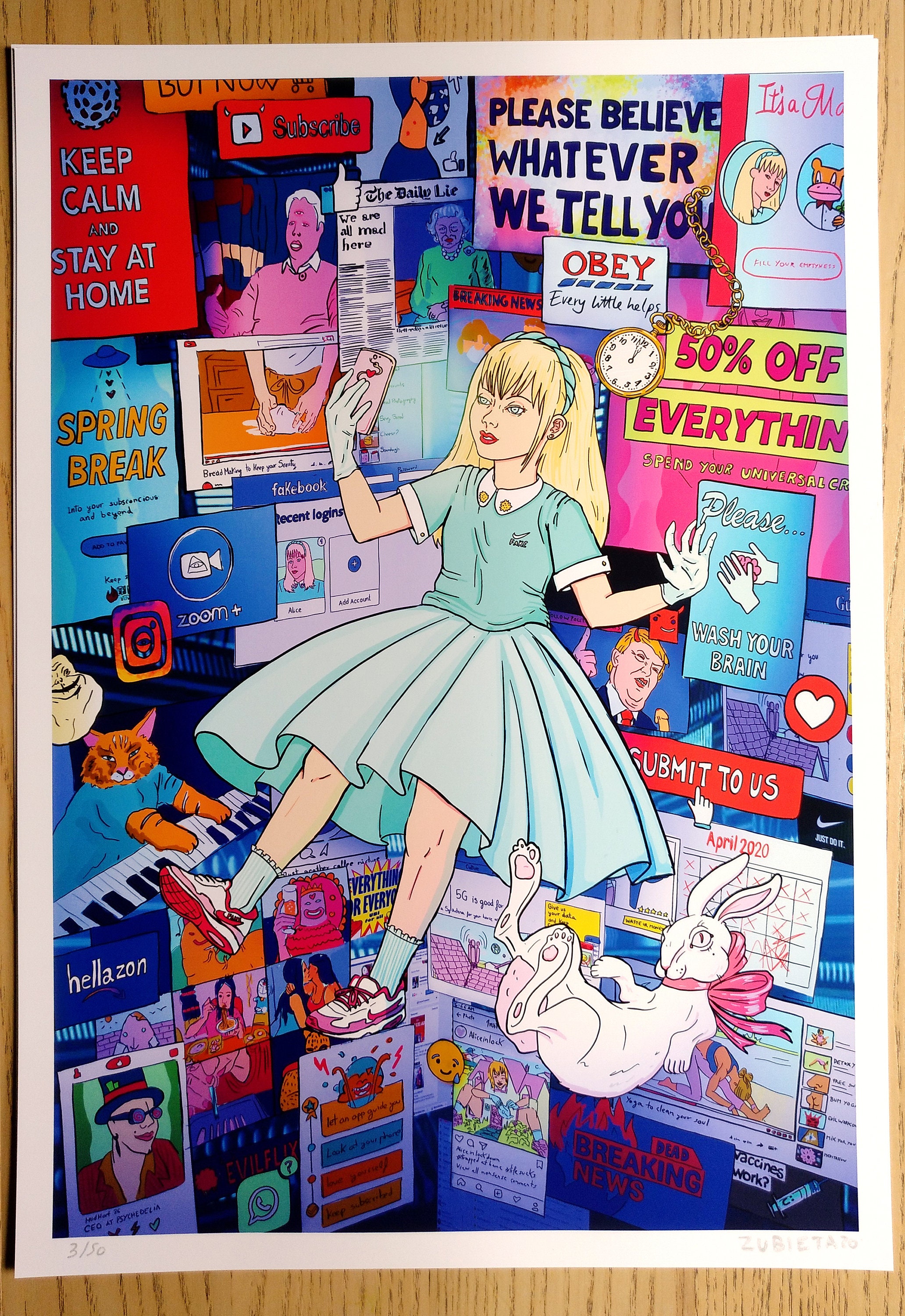 Alice in Lockdown II: Down the Rabbit Hole, limited edition giclee art ...