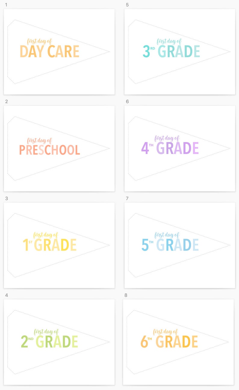 First Day of School Photo Prop, Pennant Flags, Back to School Photo ...