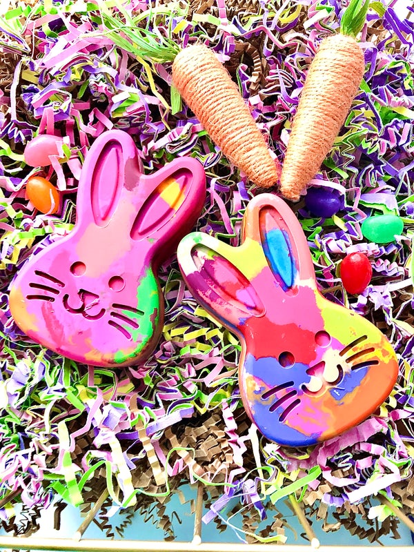 EASTER BUNNY CRAYON GIFT FOR KIDS / LARGE RAINBOW BUNNY CRAYON | CREOATE