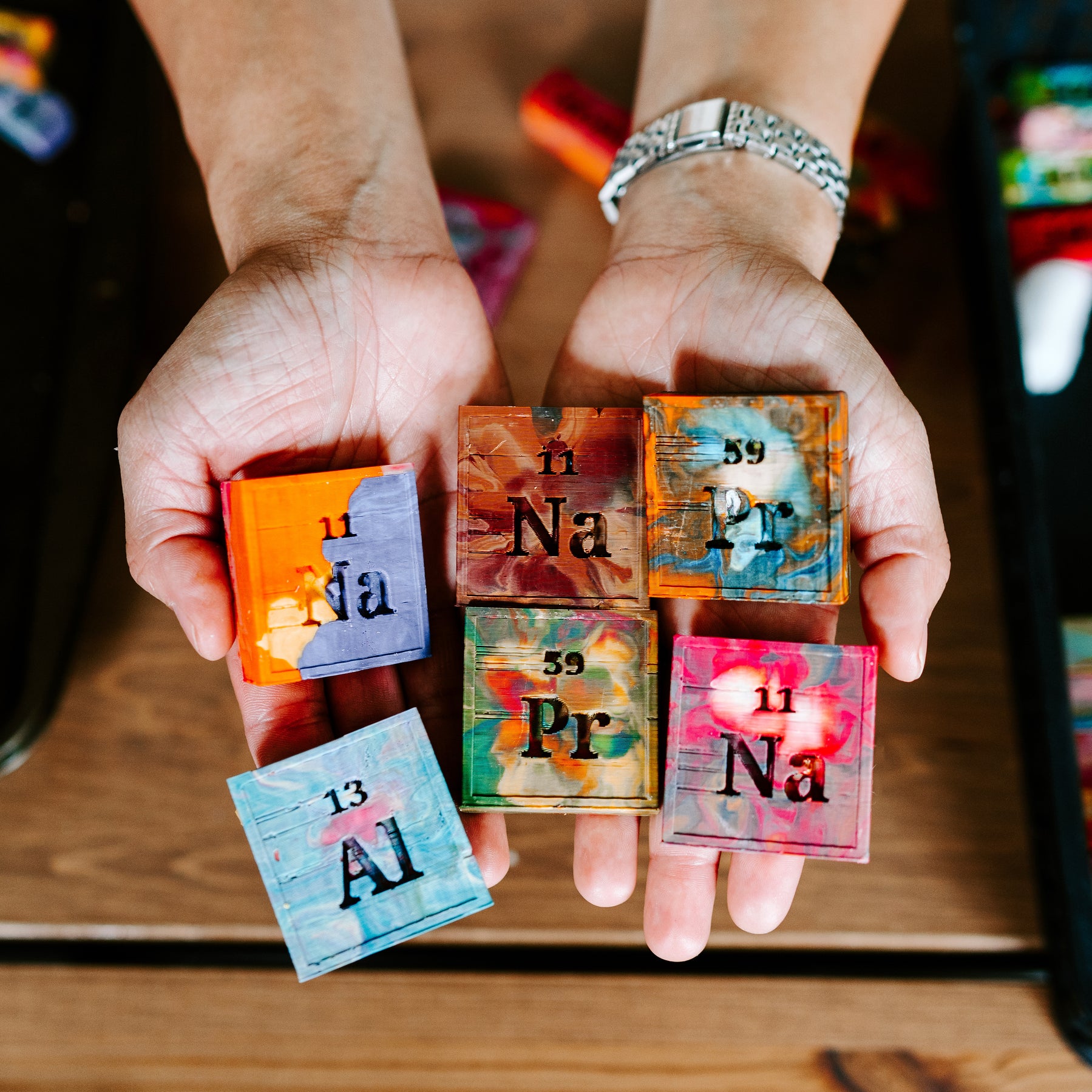 RAINBOW CRAYON TILES, SCIENCE PARTY FAVORS, HANDMADE NERD GIFT CRAYON ...