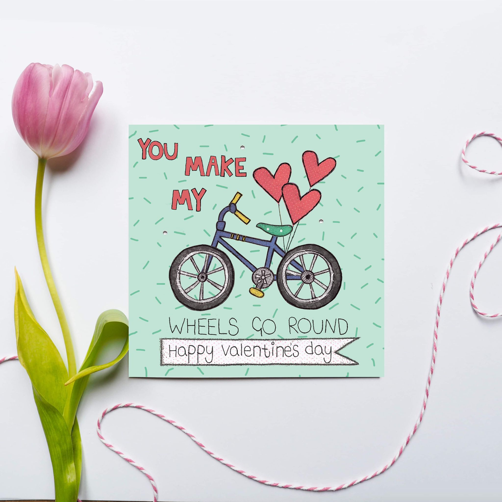 You make my wheels go round Valentines Day Card | CREOATE