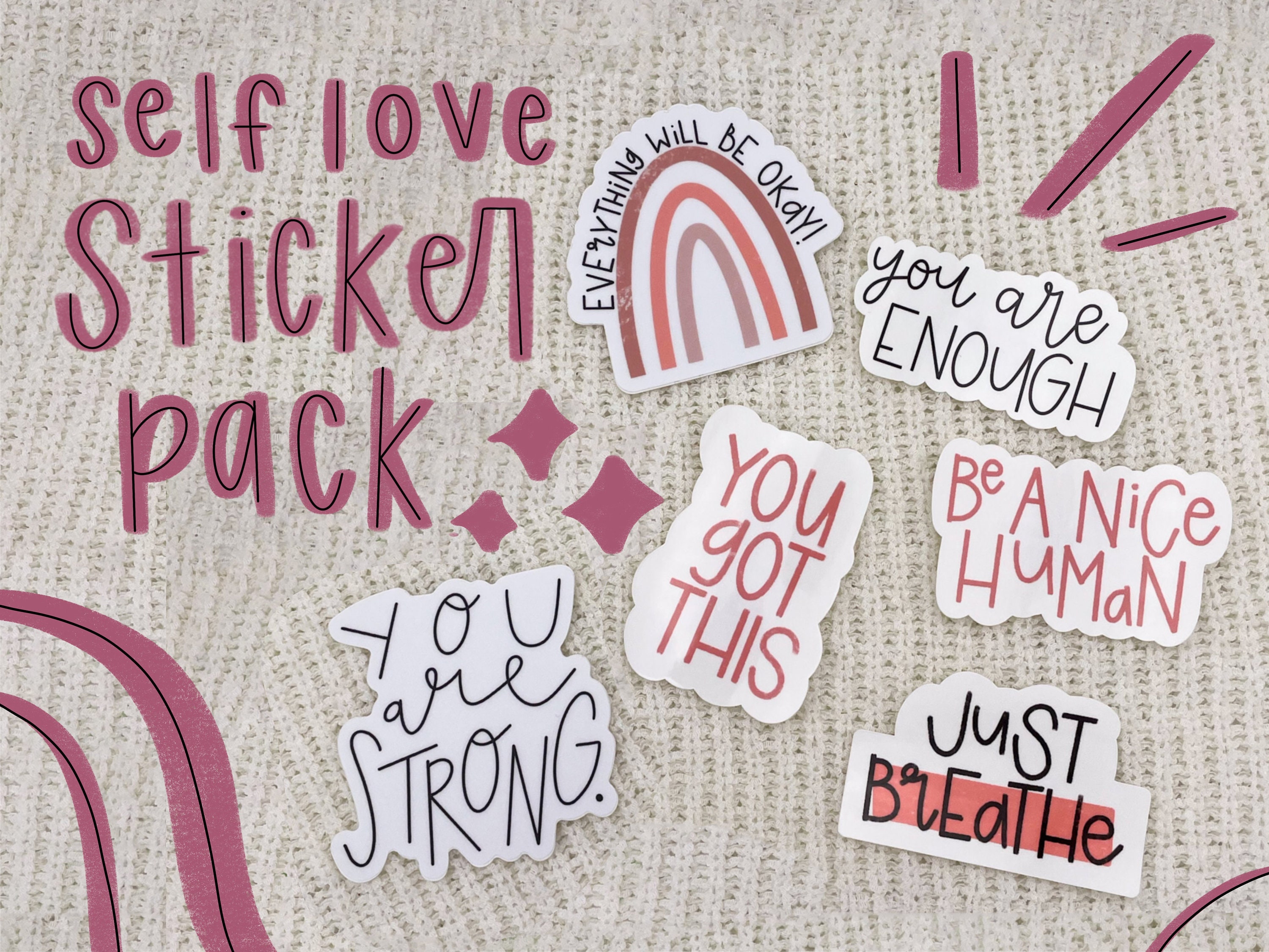 mental health sticker pack | self care stickers | self love stickers ...