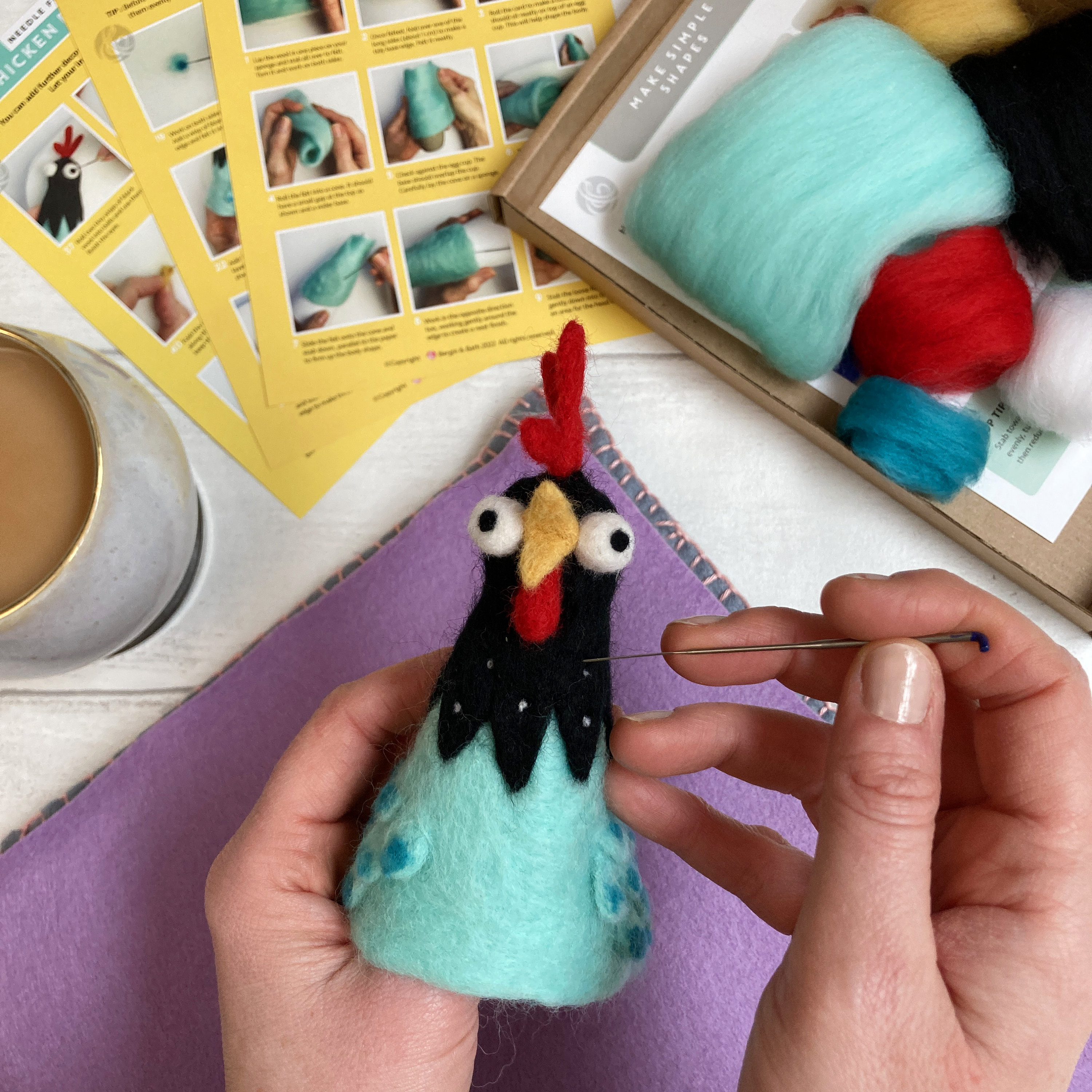 Needle Felting Kit - Chicken Egg Cosy - Learn to felt this quirky hen ...