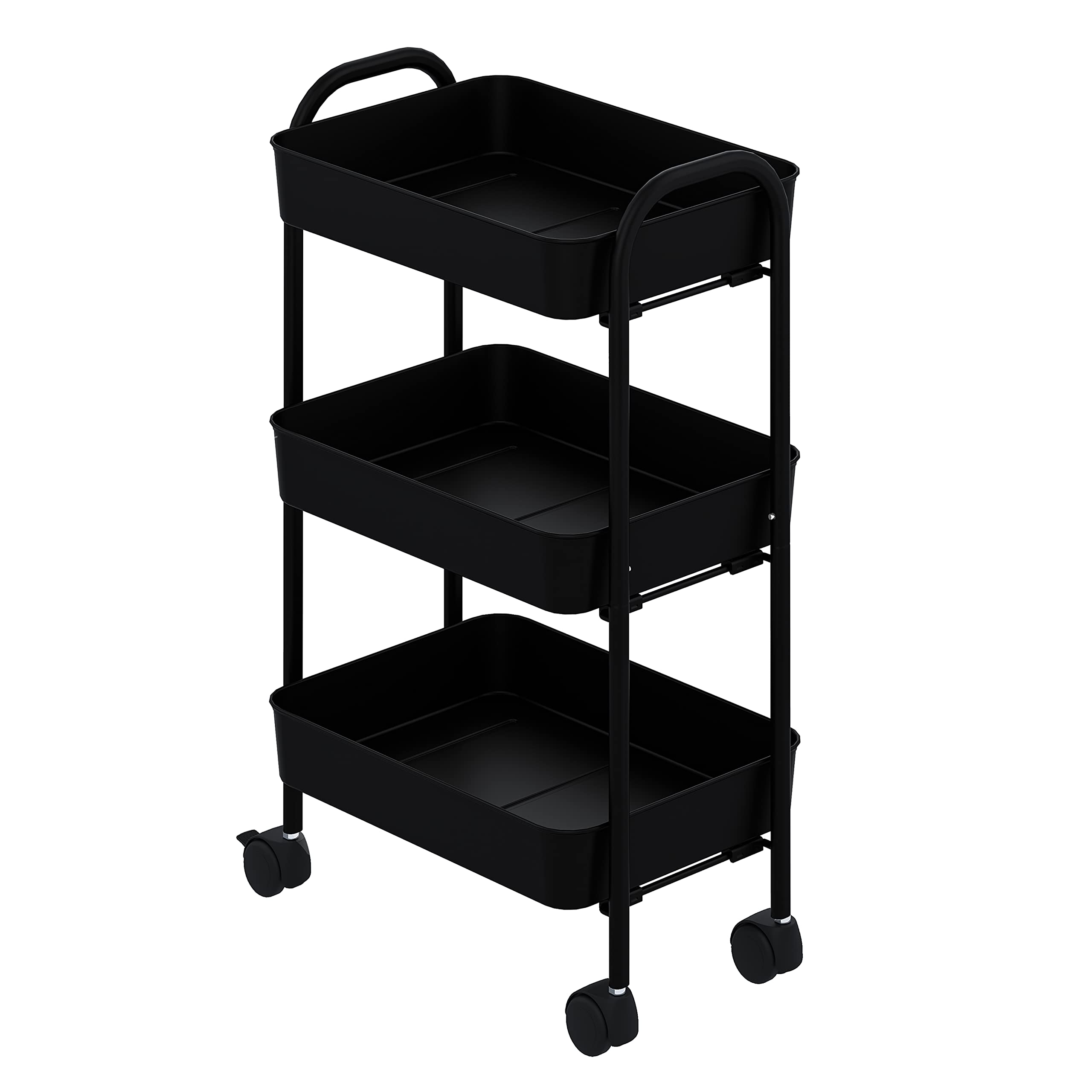 Mabel Home Storage Cart 3 Tier With Wheels and Handle, Metal Storage ...