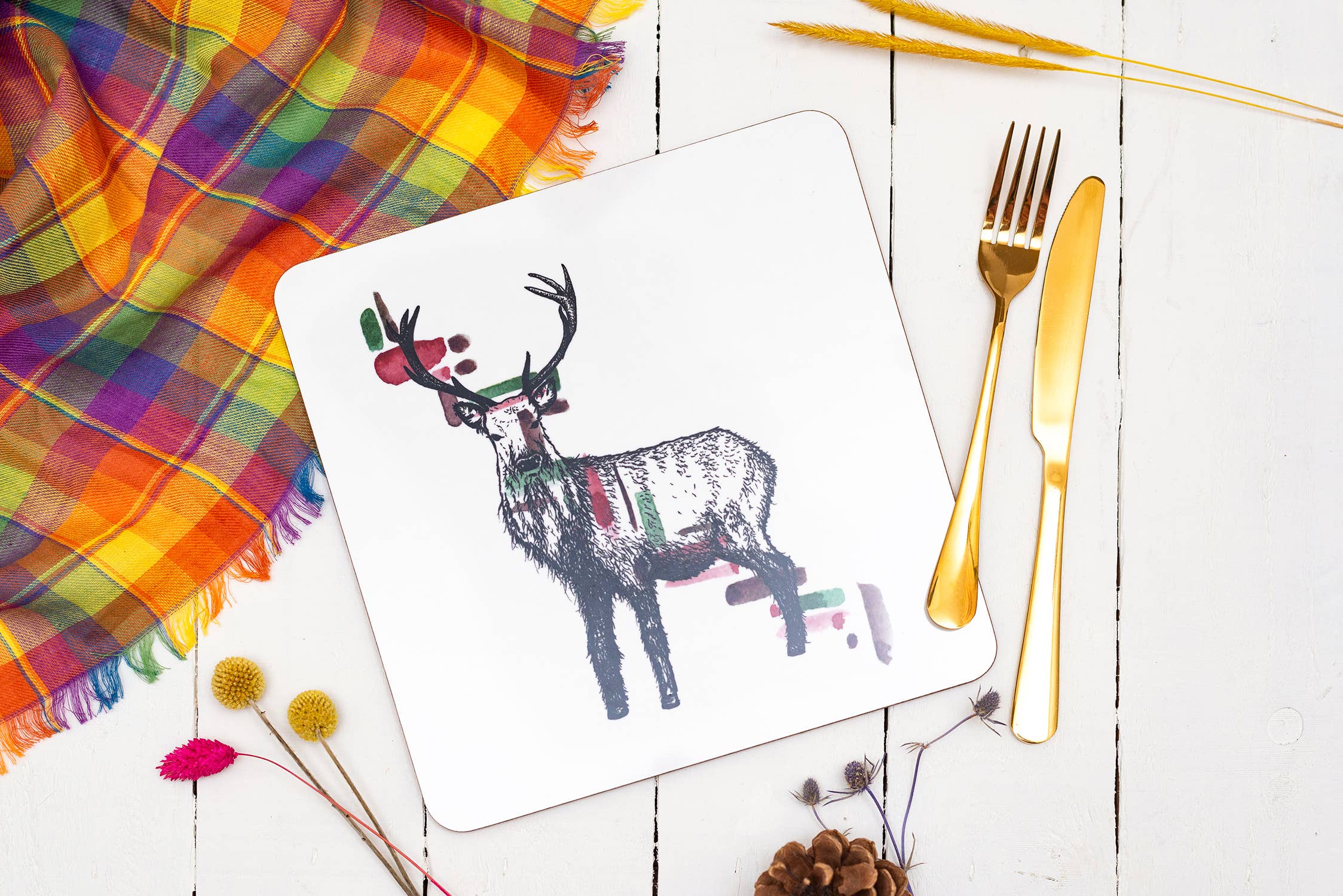 Stag Watercolour Table Mat | CREOATE