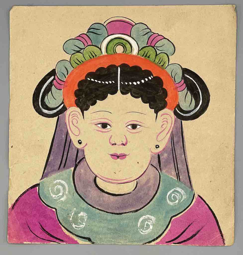 Vintage Dao Tsien Tao rice paper priest mask - Viet Nam