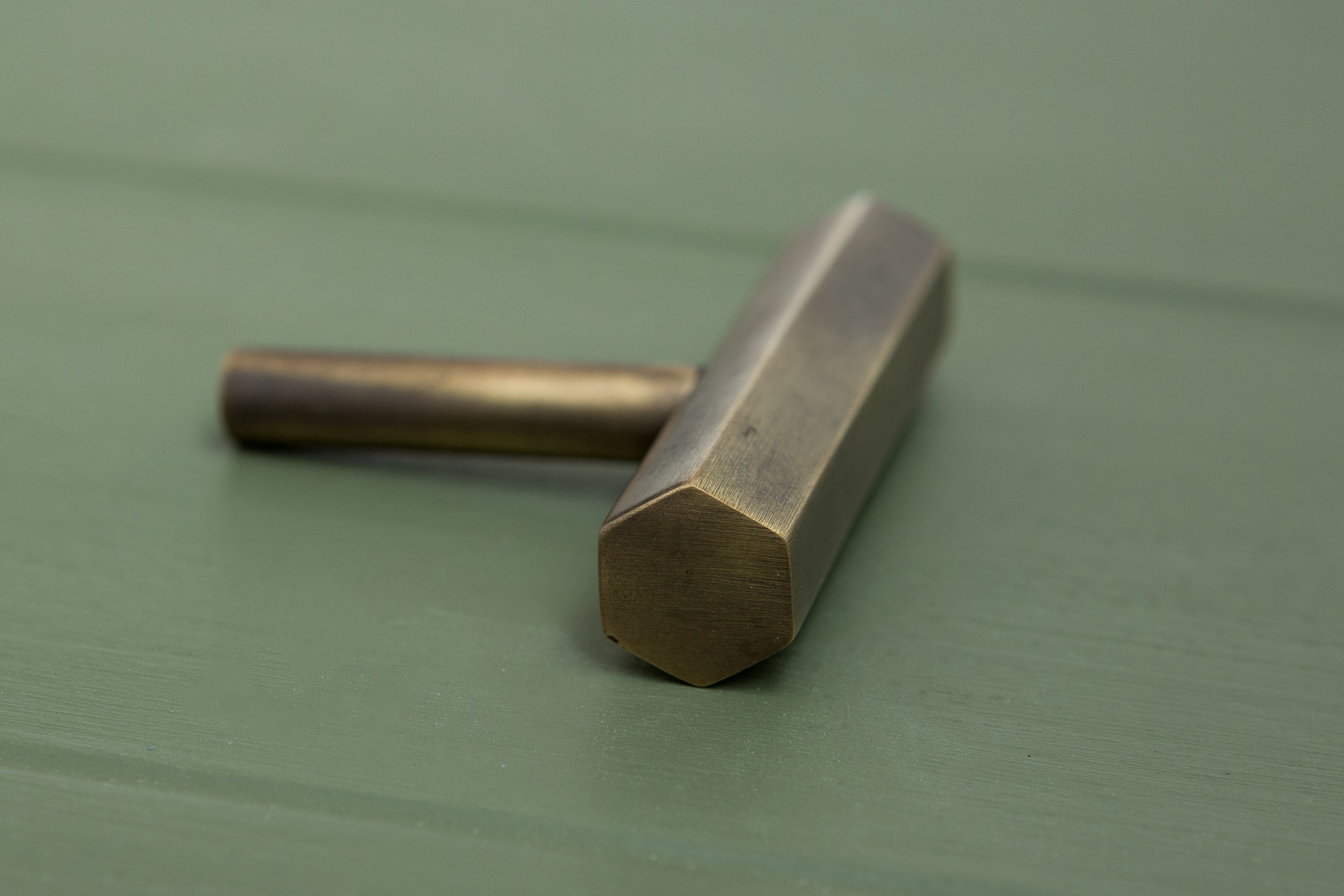 Solid Brass Hexagonal Kitchen Pull Handles & Knobs - Antique Brass ...