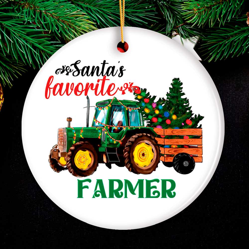 Santa’s Favorite Farmer Christmas Ornament, Farm Themed Gift Version 1 ...