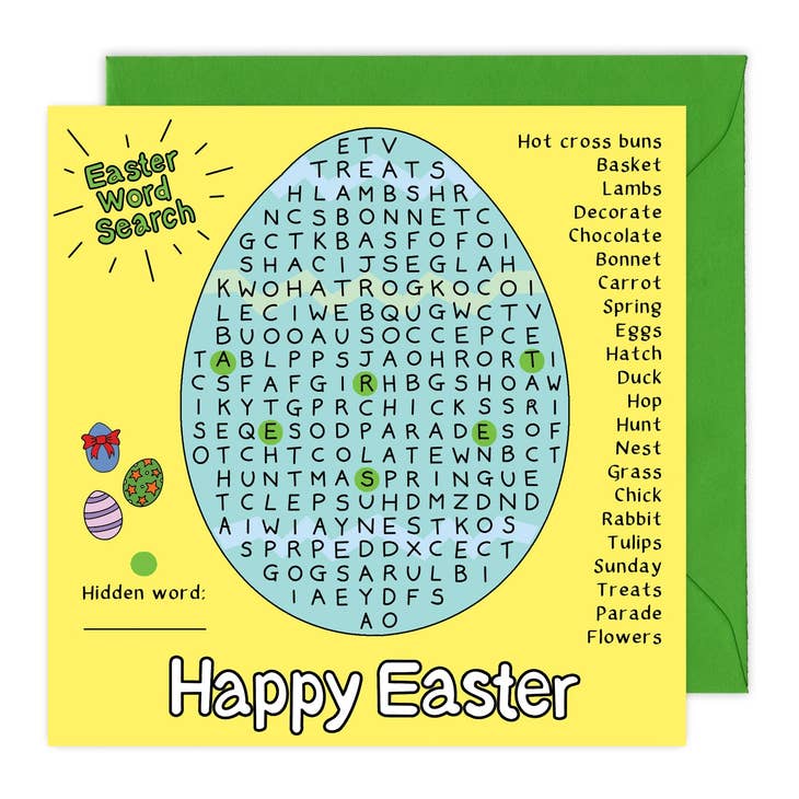 'Happy Easter' Word Search Card | CREOATE