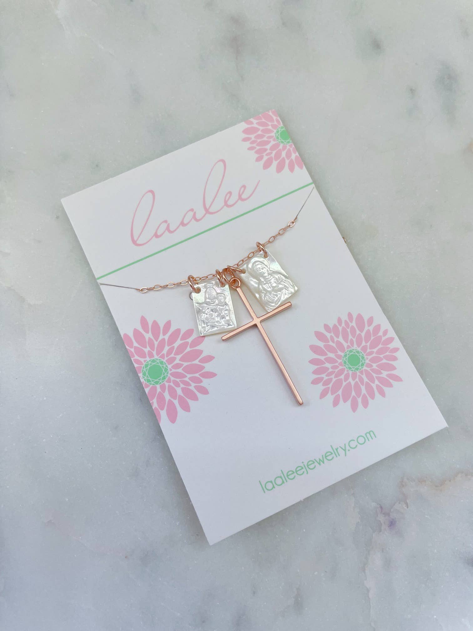 Rose Gold Scapular Necklace Scapular Jewelry Religious Cross | CREOATE