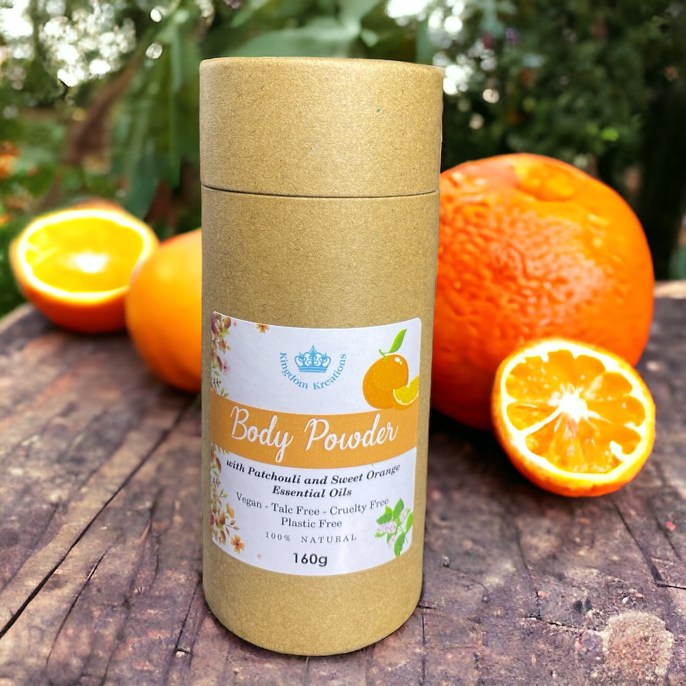 Talc Free Body Powder - Sweet Orange & Patchouli | CREOATE