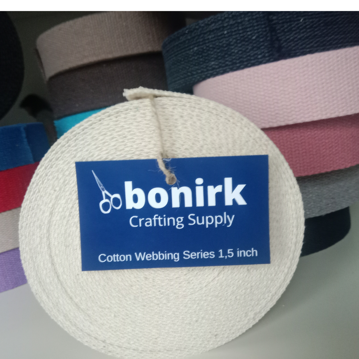 Bonirk-25 Yards-Heavy Cotton Narrow Webbing 1.5 Inch - Natural Colour ...
