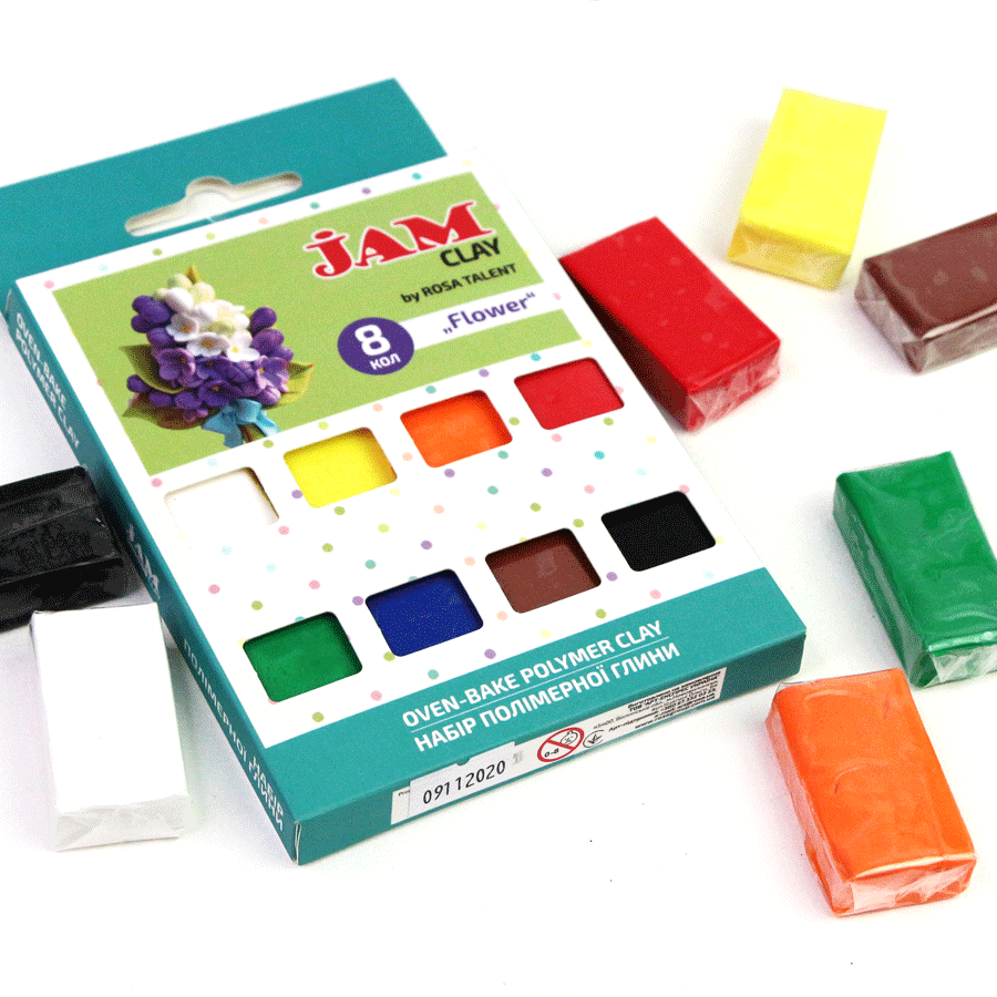 Polimer clay, set 8x20g, Jam Clay, ROSA TALENT