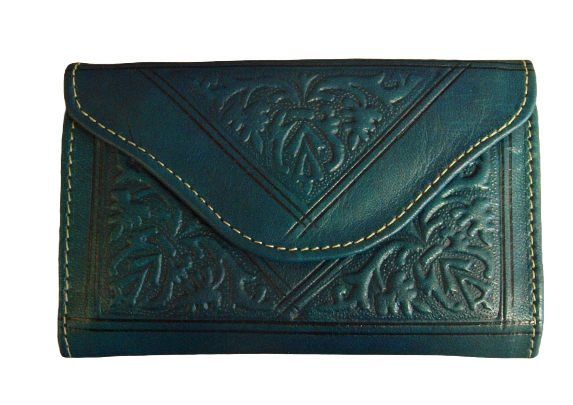 Small Embossed Leather Tri-Fold Purse | CREOATE
