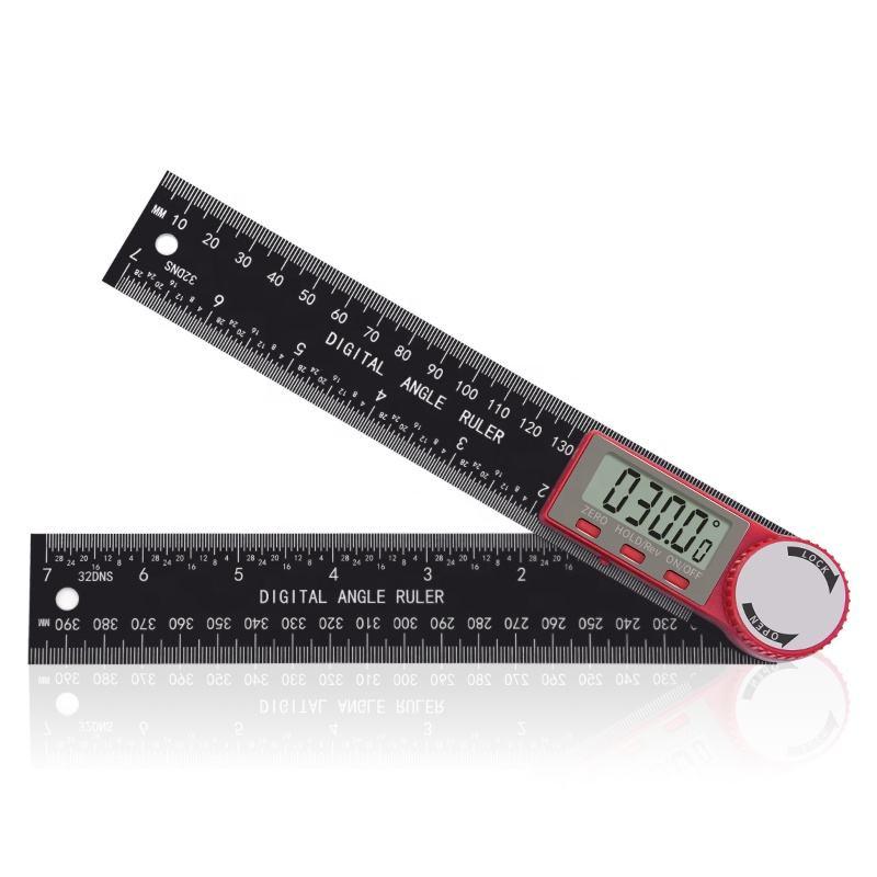 Digital Angle Finder Protractor Ruler Carbon Fiber Plastic Woodworking ...