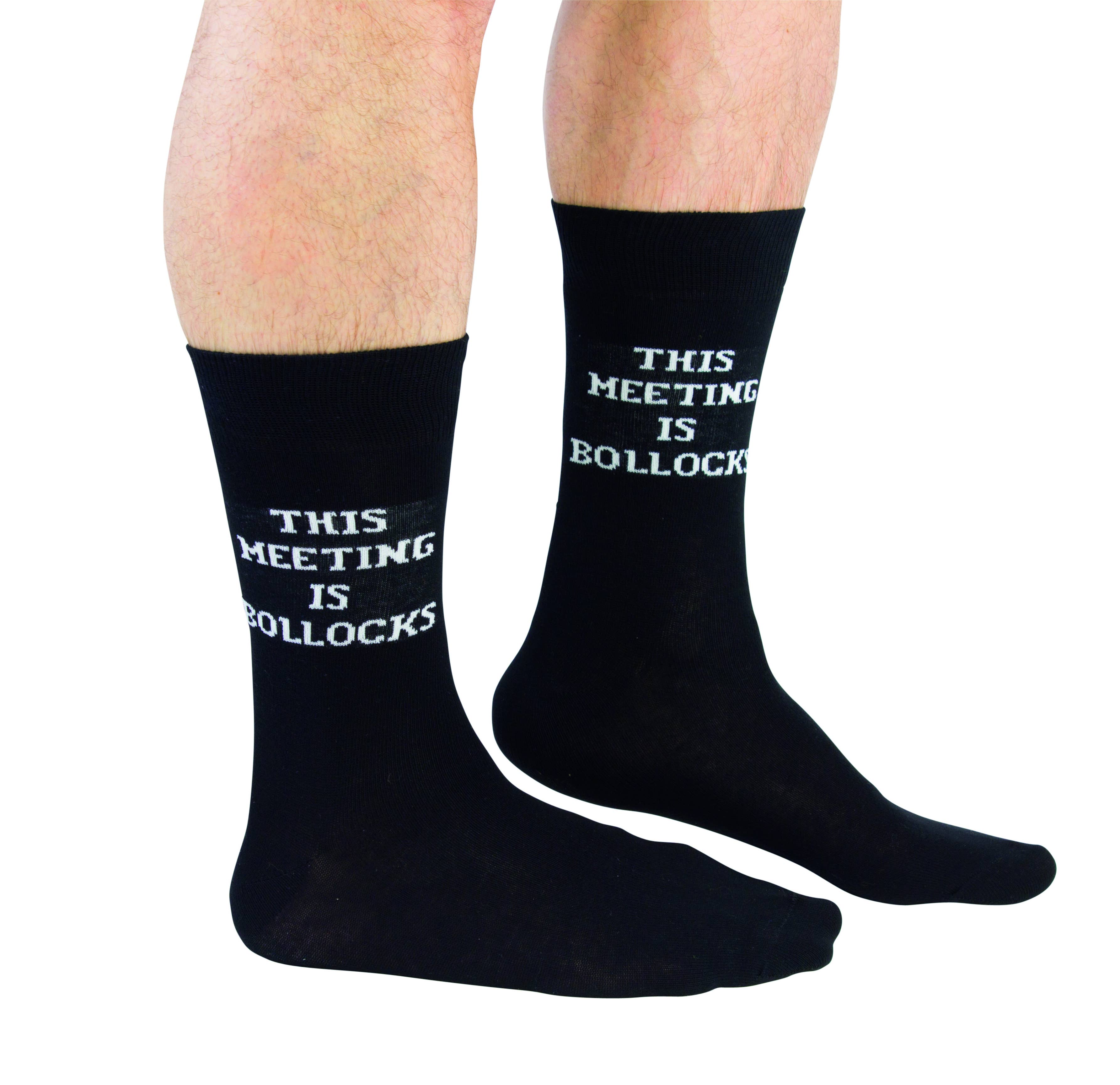 MEETING IS BOLLOCKS - 1 Pair of Socks |Cockney Spaniel