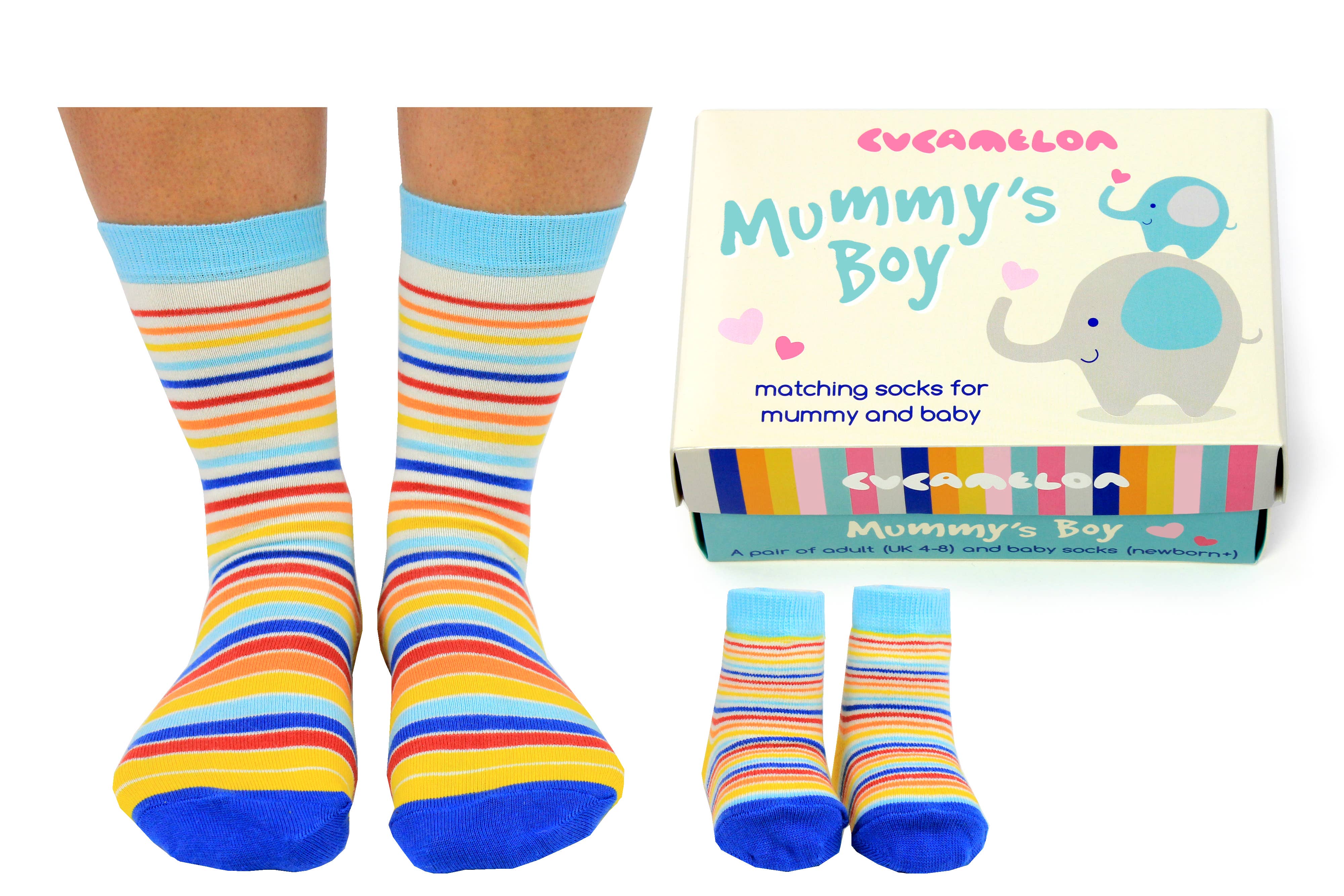 MUMMY AND ME- 2 pairs of Elephant socks |Gift box |Cucamelon | CREOATE