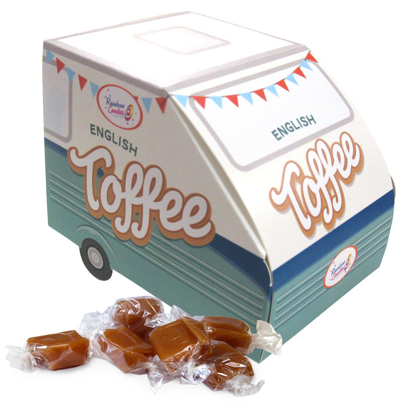 English Toffee Vintage Caravan Shaped Gift Box. Outer of 12