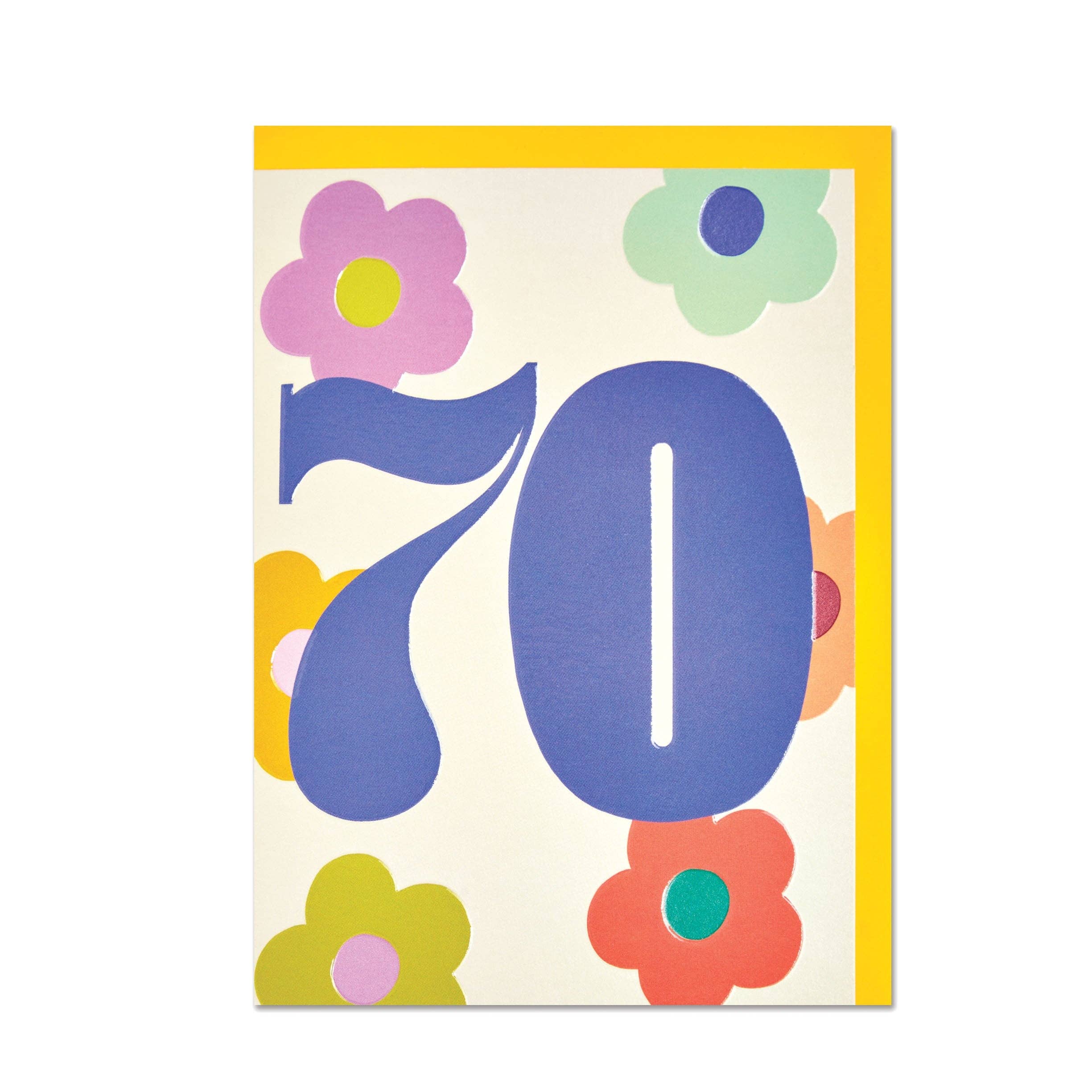 Age 70 Card - Brightly Coloured Daisy Design | CREOATE