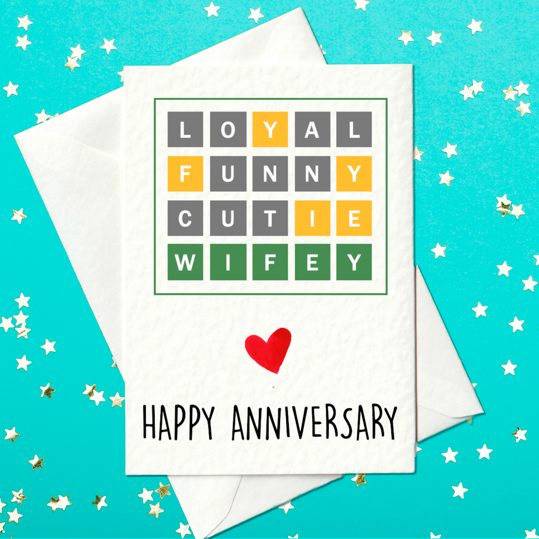 Anniversary card for Wordle loving wife - Wordle Anniversary Card (A6 ...
