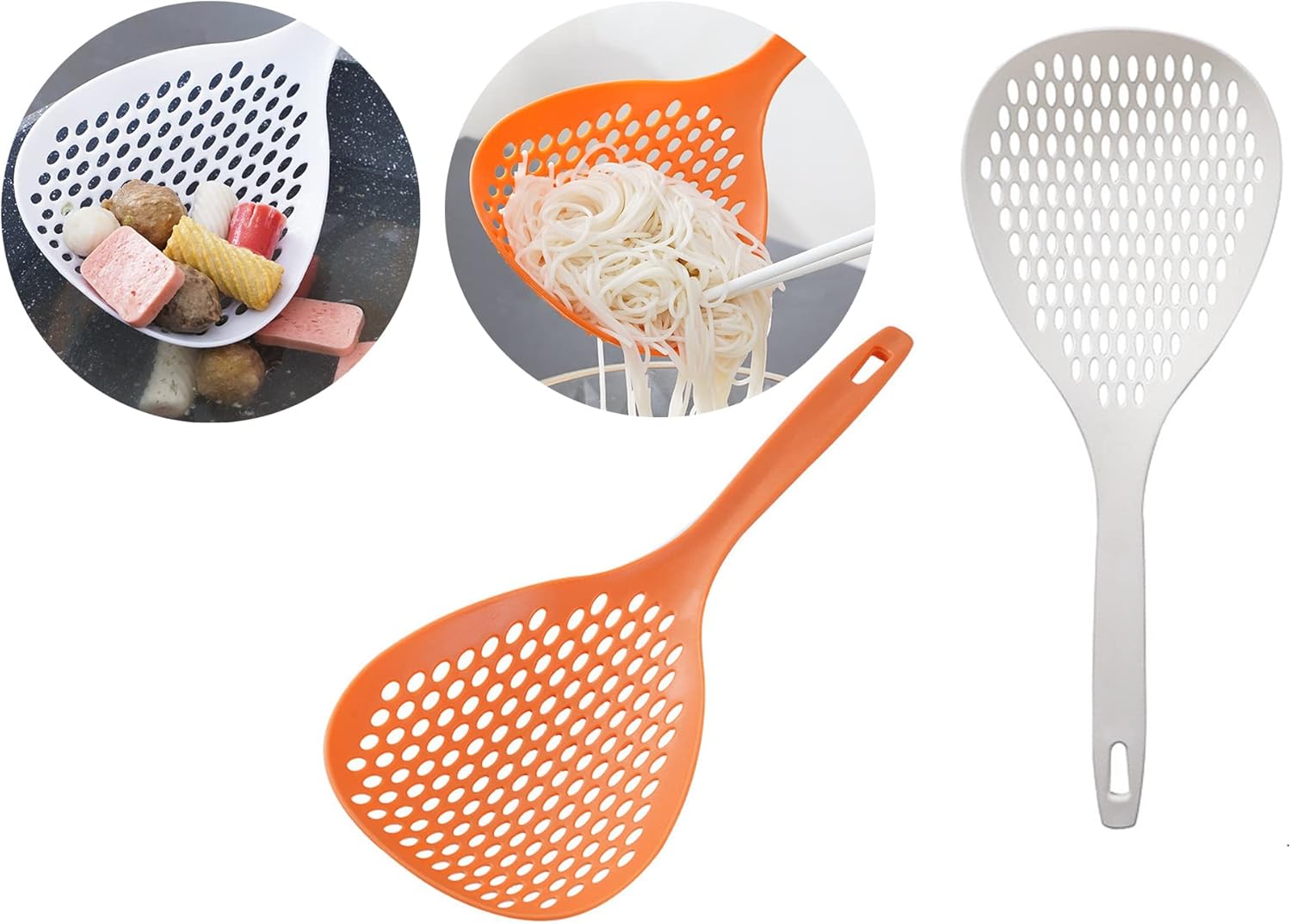 Food Strainer Scoop Colanders Slotted Pasta Spoon