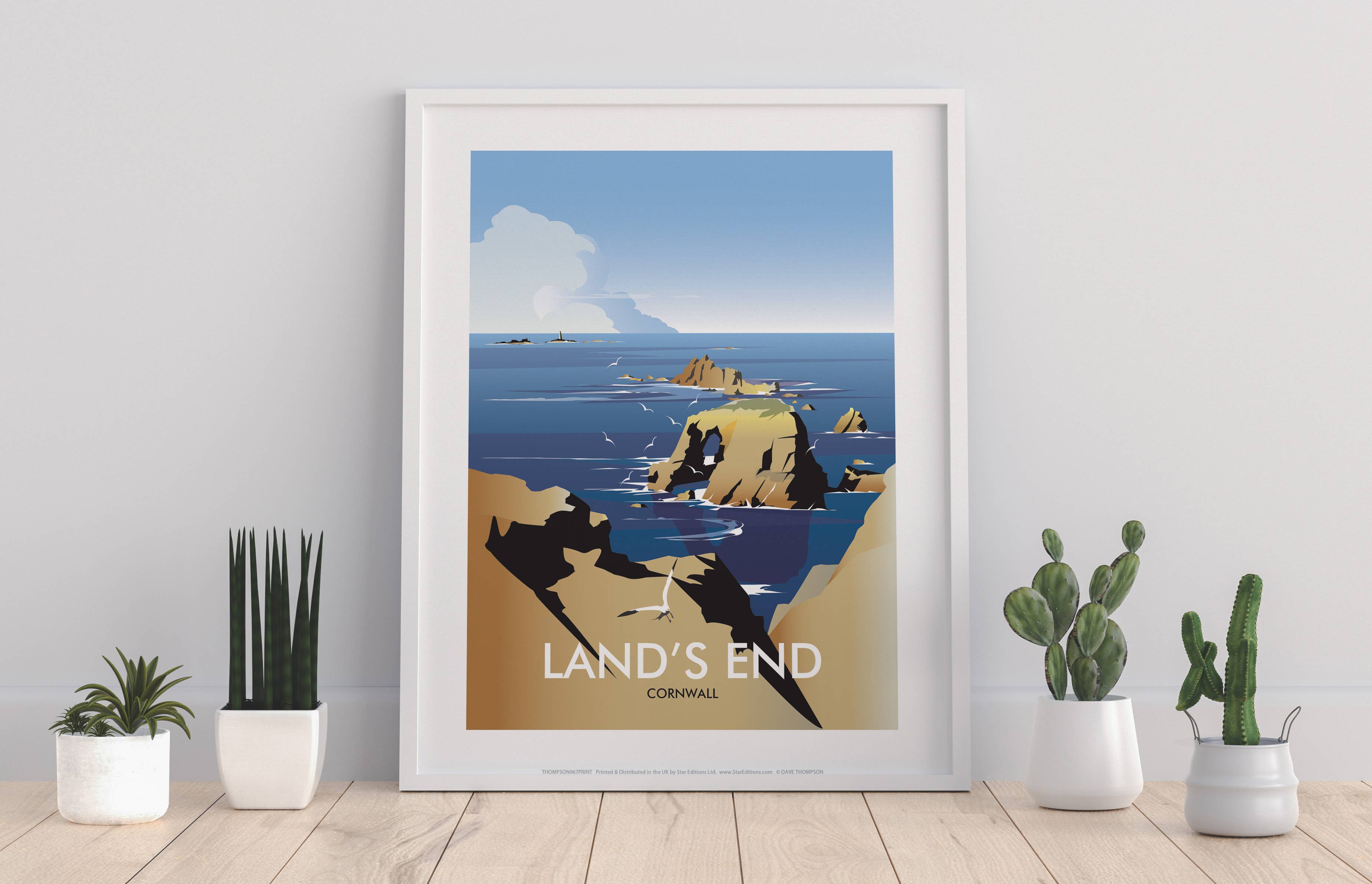 Land's End, Cornwall By Artist Dave Thompson - Art Print