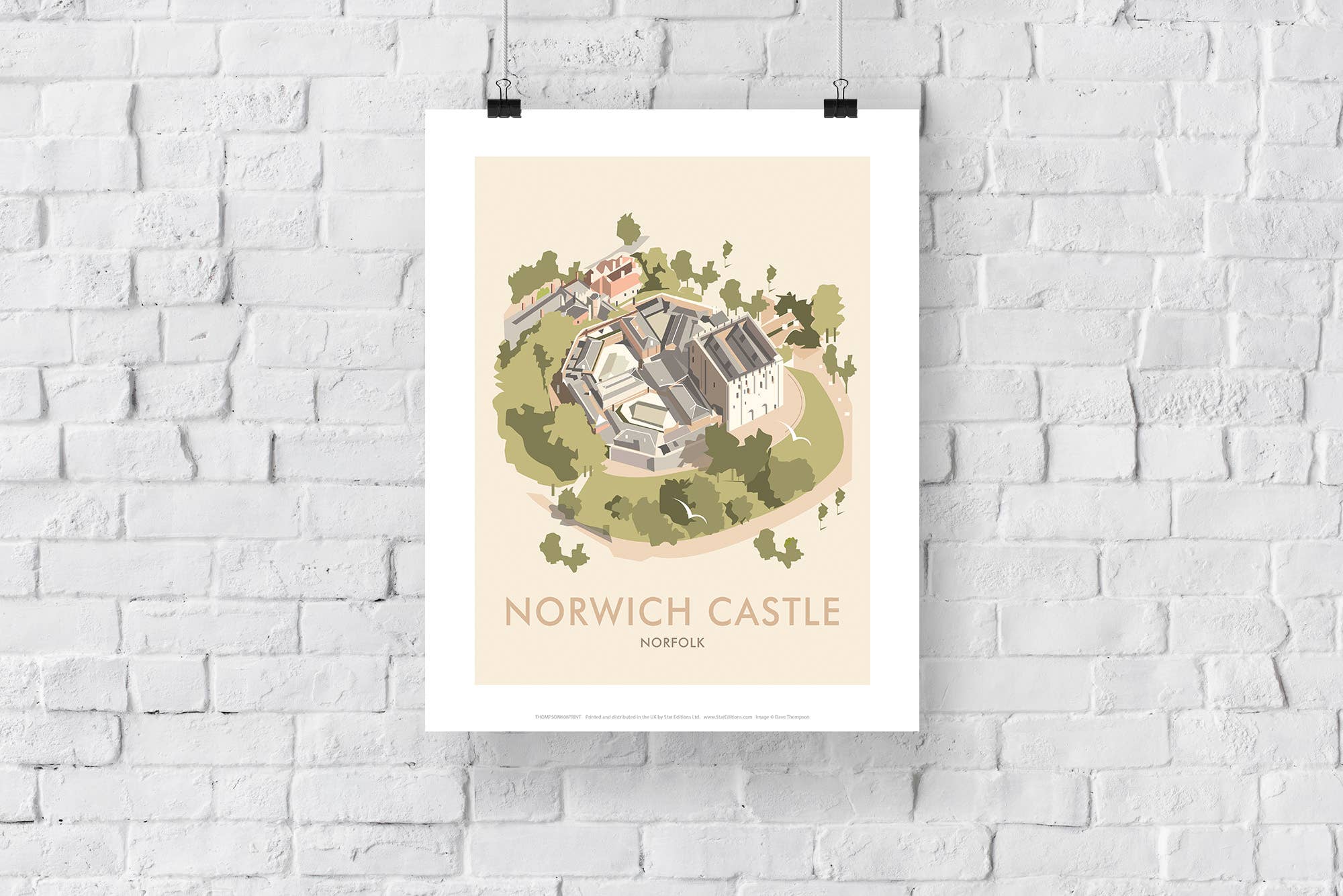 Norwich Cathedral By Artist Dave Thompson - Art Print