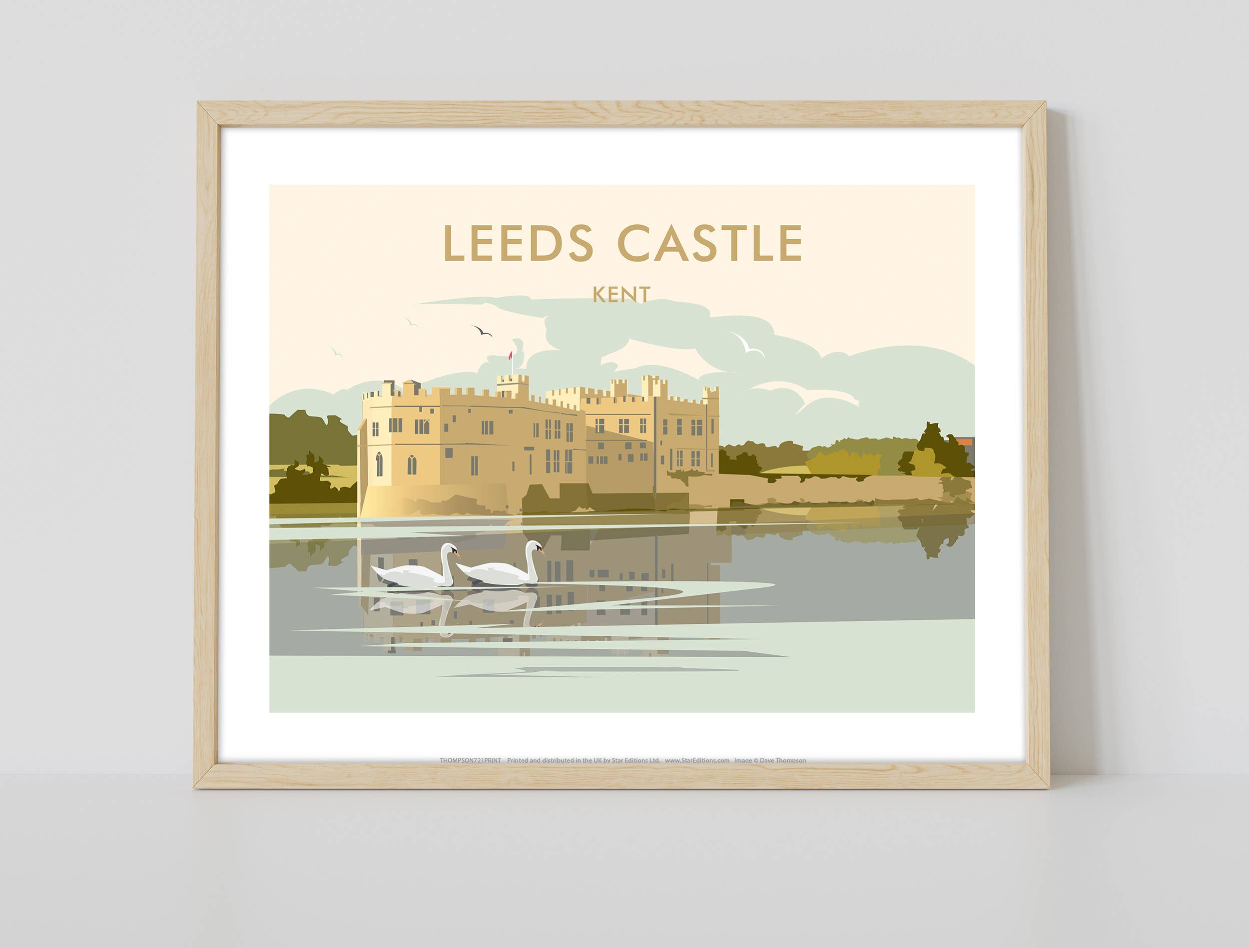 Leeds Castle, Kent By Artist Dave Thompson - Art Print
